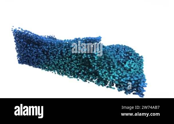 VJ loop VFX. Particle-based 3D fluid simulation. 3D liquid particles. Particle flow. Fluid ...