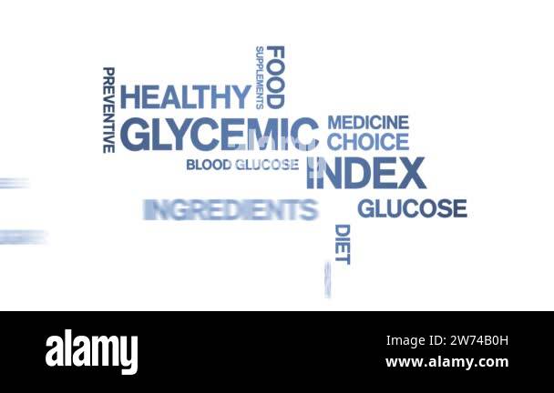 Glycemic index animated word cloud,design animation typography seamless ...