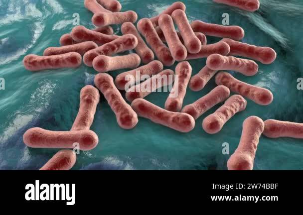 Bacteria Corynebacterium diphtheriae, Gram-positive rod-shaped ...