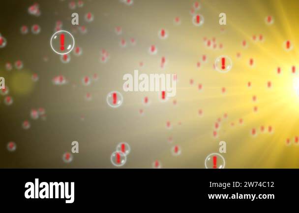 Red exclamation mark. A lot of exclamation marks. Many bubble with ...