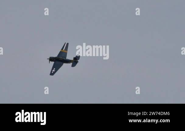Heritage torpedo bomber airplane of WW2 flying during an historical ...