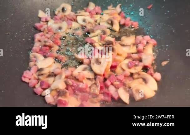 Vegetables bacon onion mushrooms Stock Videos & Footage - HD and 4K ...