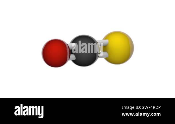 Molecular structure of Carbonyl sulfide (Carbon oxide sulfide or ...