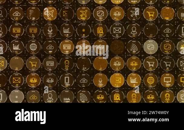 Living in online world, concept of digital communication. Animation ...