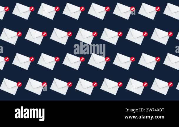 mail notification one new email message in the inbox concept Minimal Motion art seamless pattern ...