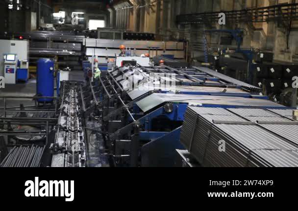 Conveyor Iron Pipe Machine Factory Packaging Process - On this footage ...
