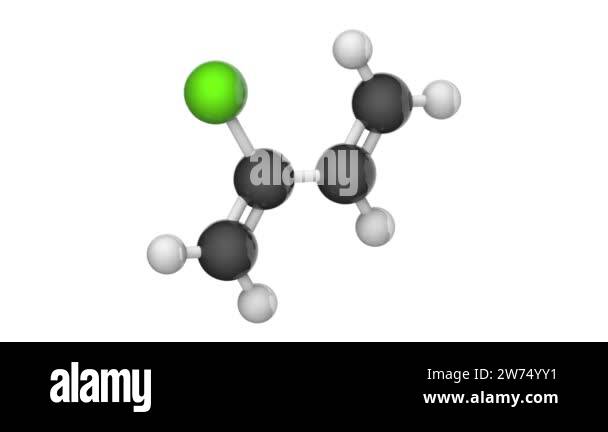 Structural chemical formula and molecular structure of Chloroprene(2 ...