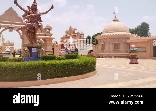 Swaminarayan temple from nilkanth dham poicha Gujarat India Stock Video ...