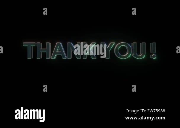 Thank you blue and green neon effect sign with light and shining ...