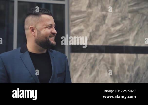 Salesman Stand Up in Railway Station Waiting Business Partner Coming to ...