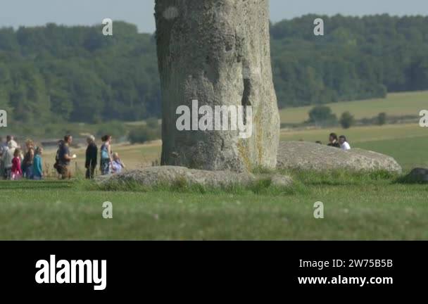 Tilt up of a vertical stone at Stonehenge Stock Video Footage - Alamy