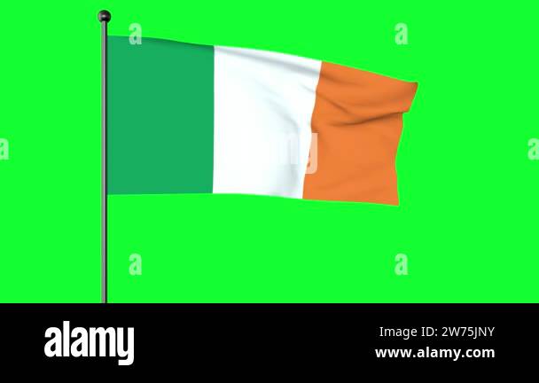 Green screen 3D Illustration of The national flag of Ireland, 'the ...
