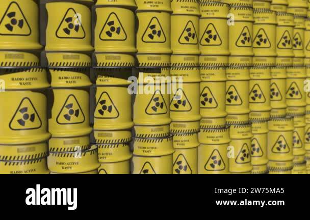 Yellow background with radioactive warning symbol in 4k video Stock ...