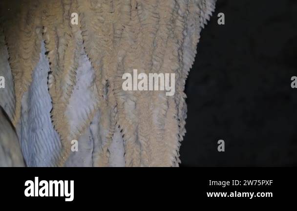Underground Cave with Stalactite Rock Formations Hanging from Twins ...