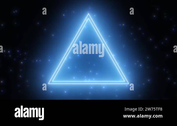 Simple Flickering Neon Laser Electric Triangle Shape Glowing Overlay ...