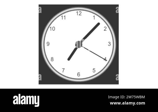 Analog Clock Face on Digital Screen Recording. Time Ticking by Second Hand on Clock on Monitor ...