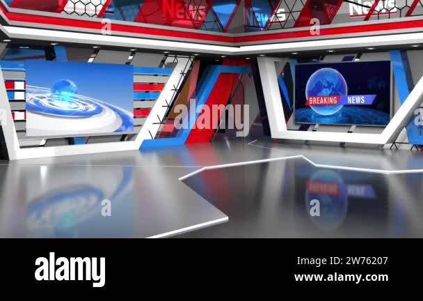 Virtual TV Studio News , TV On Wall.3D Virtual News Studio Background ...