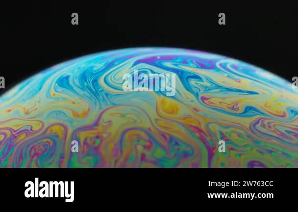 Half circle a soap bubble surface multicolored in motion isolated on ...