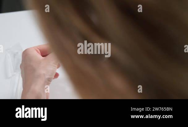 Thessaloniki, Greece - June 1, 2021: woman holding package with Covid ...