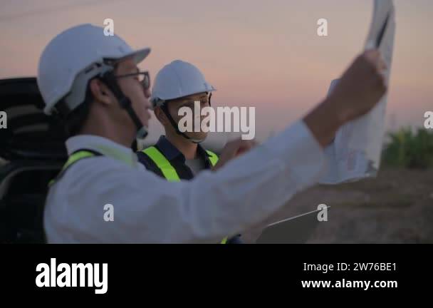 Engineer concept of 4k Resolution. Employees are planning together at ...