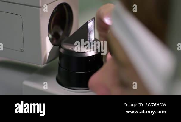 Optical coherence tomography of the eye. Close-up of ophthalmic ...