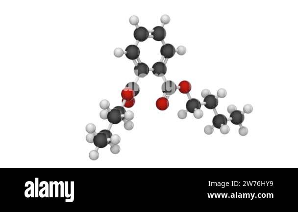 Molecular structure of Dibutyl phthalate. Other names: DBP, Butyl ...