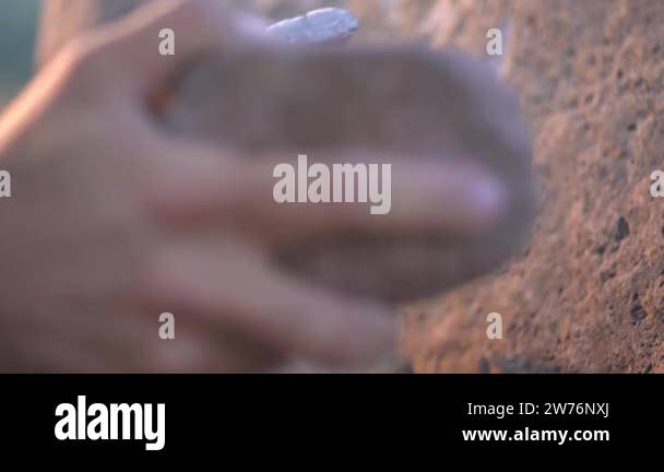 Ancient man cave painting and writing historic inscription graffiti on ...