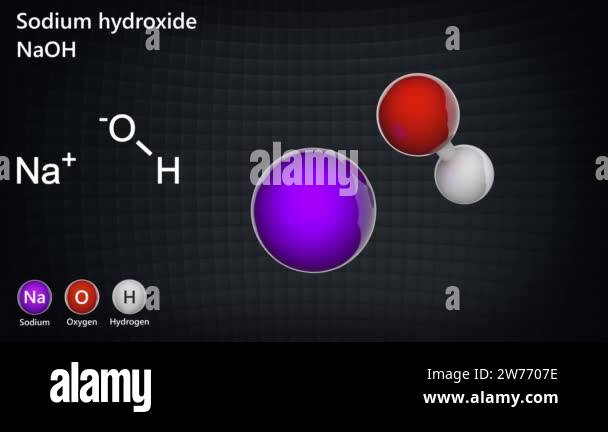 Sodium hydroxide chemical structure Stock Videos & Footage - HD and 4K ...