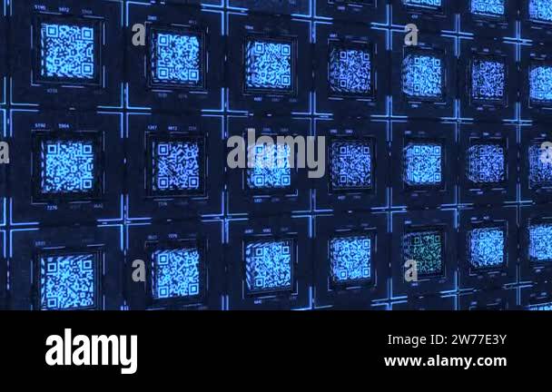 Background With Qr Code Animation Electronic Background With Multiple Qr Codes On Black 4457