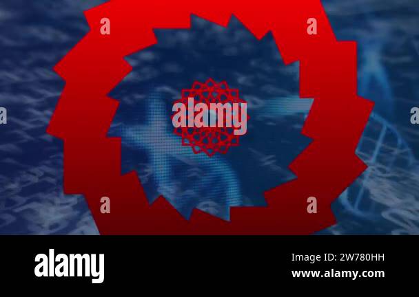 Floral Designs Over Dna Structure Spinning Against Binary Coding Data Processing On Blue