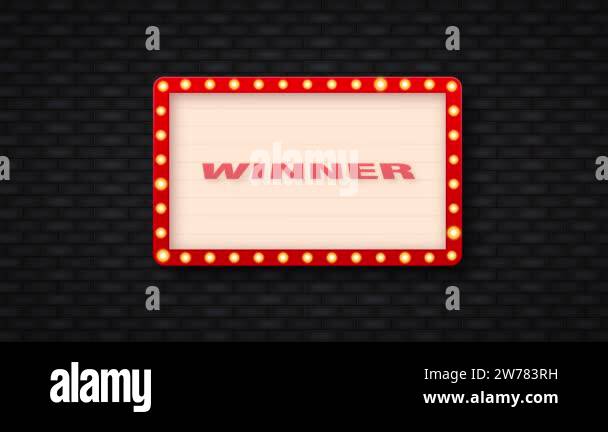 3d retro winner for banner design. Win prize. Motion graphics. Retro ...