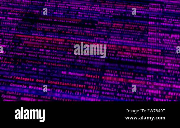 Abstract harmful computer code background, seamless loop. Animation. Technological background ...