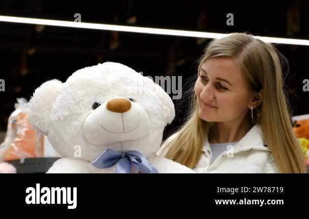 Beautiful girl big teddy bear Stock Videos & Footage - HD and 4K Video Clips - Alamy