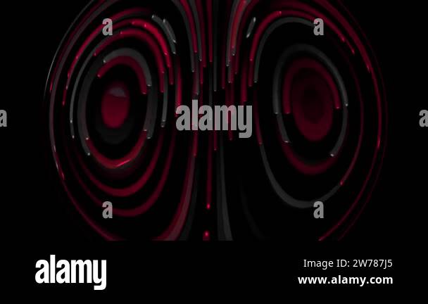Beautiful flow of radial sound waves on black background. Motion ...