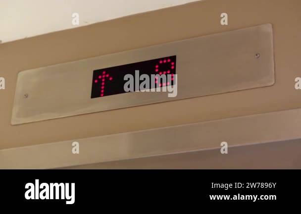 Close up elevator display floor from 7 to 12 with 4k resolution Stock ...