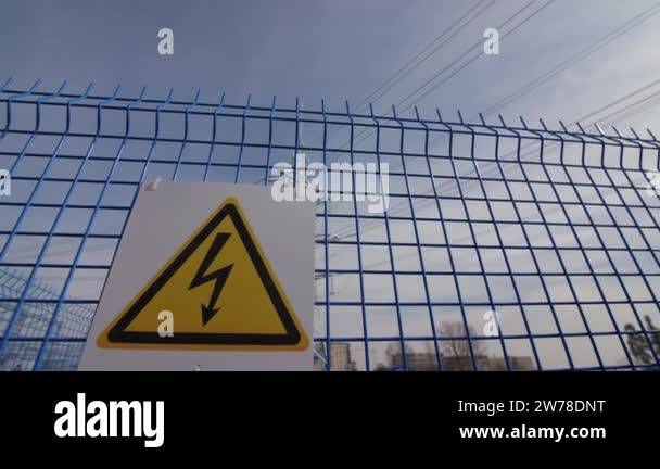 Warning sign on electricity substation Stock Videos & Footage - HD and ...