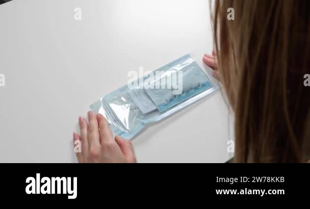 Thessaloniki, Greece - June 1, 2021: Woman holding package with Covid ...