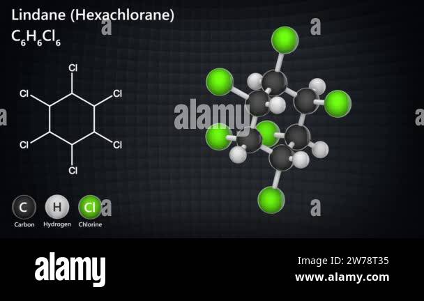 Lindane or Hexachlorane, formula: C6H6Cl6, is used as an insecticide ...