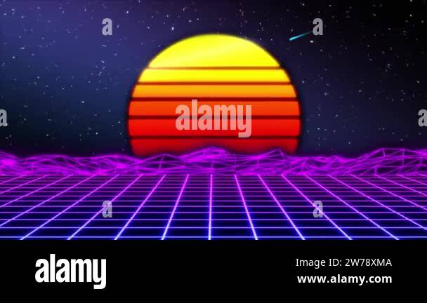 Retro futuristic sci-fi night city seamless loop. 80s VJ synthwave ... Retro futuristic sci-fi night city seamless loop. 80s VJ synthwave ...