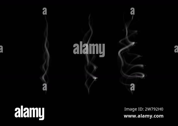 Set of realistic smoke or steam animation. White smoke collection ...