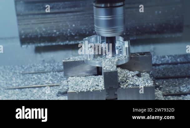 modern industrial equipment.production a part on a cnc machine ...