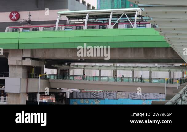 19 June 2021 Wong Chuk Hang Station is an elevated MTR rapid Stock Video Footage - Alamy