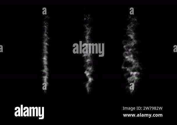 Set of realistic smoke or steam animation. White smoke collection ...