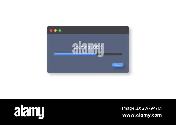 Loading Data Window With Progress Bar Motion Graphics Stock Video