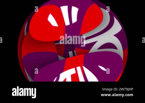 3d animation with ribbon sphere. Motion. Abstract ribbon sphere is ...