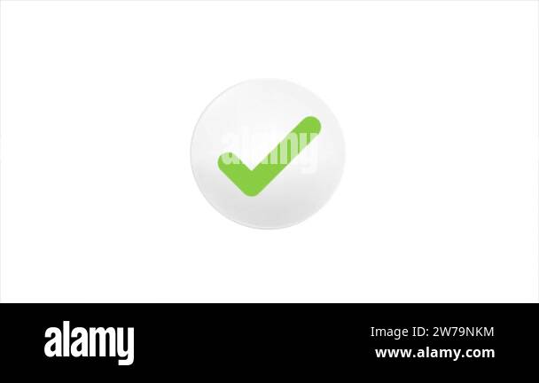 Red check mark on white background. Checkmark animated symbol sign ...