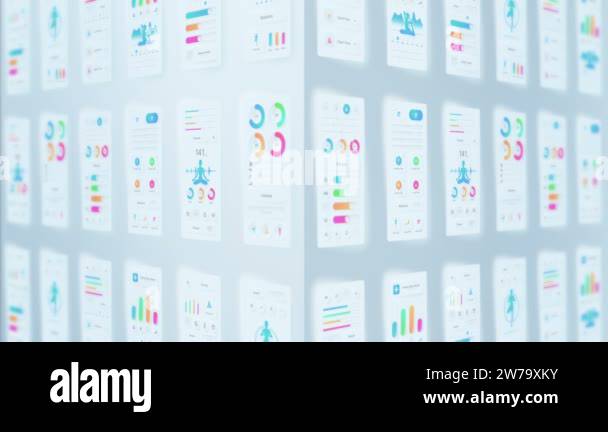 Creative design of yoga application. Neumorphism. Hi tech panel ...