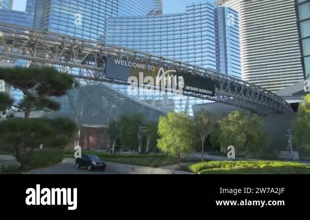 Aria Resort welcome sign in Las Vegas, United States of America Stock ...