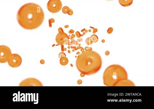 Flying many plain donuts on white background. Doughnut cake, Sweets ...