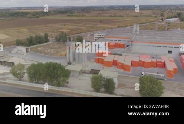 Modern industrial building in the countryside. Modern industrial ...